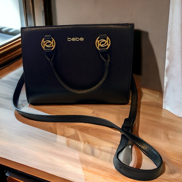 bebe | Bags | Bebe Black Handbag With Goldtone Hardware | Poshmark